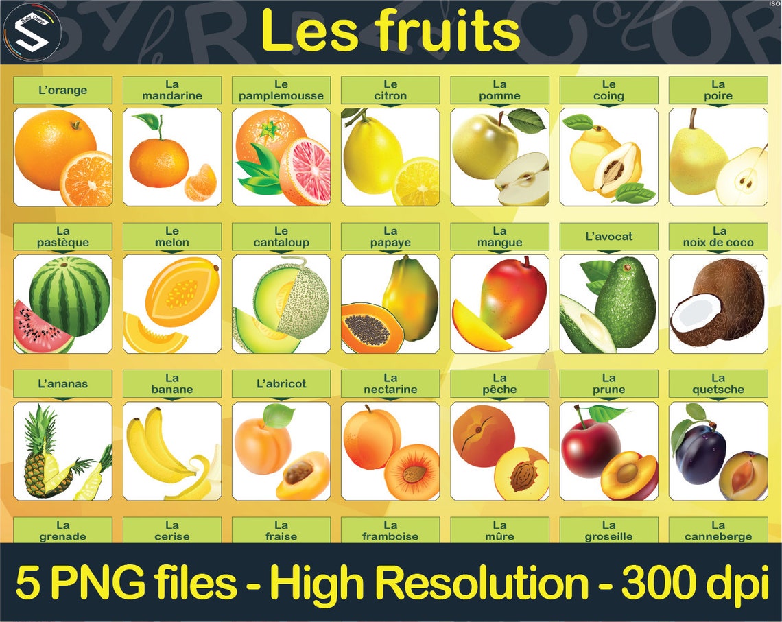 Les Fruits / French Fruits Poster / Teachers Materials / - Etsy