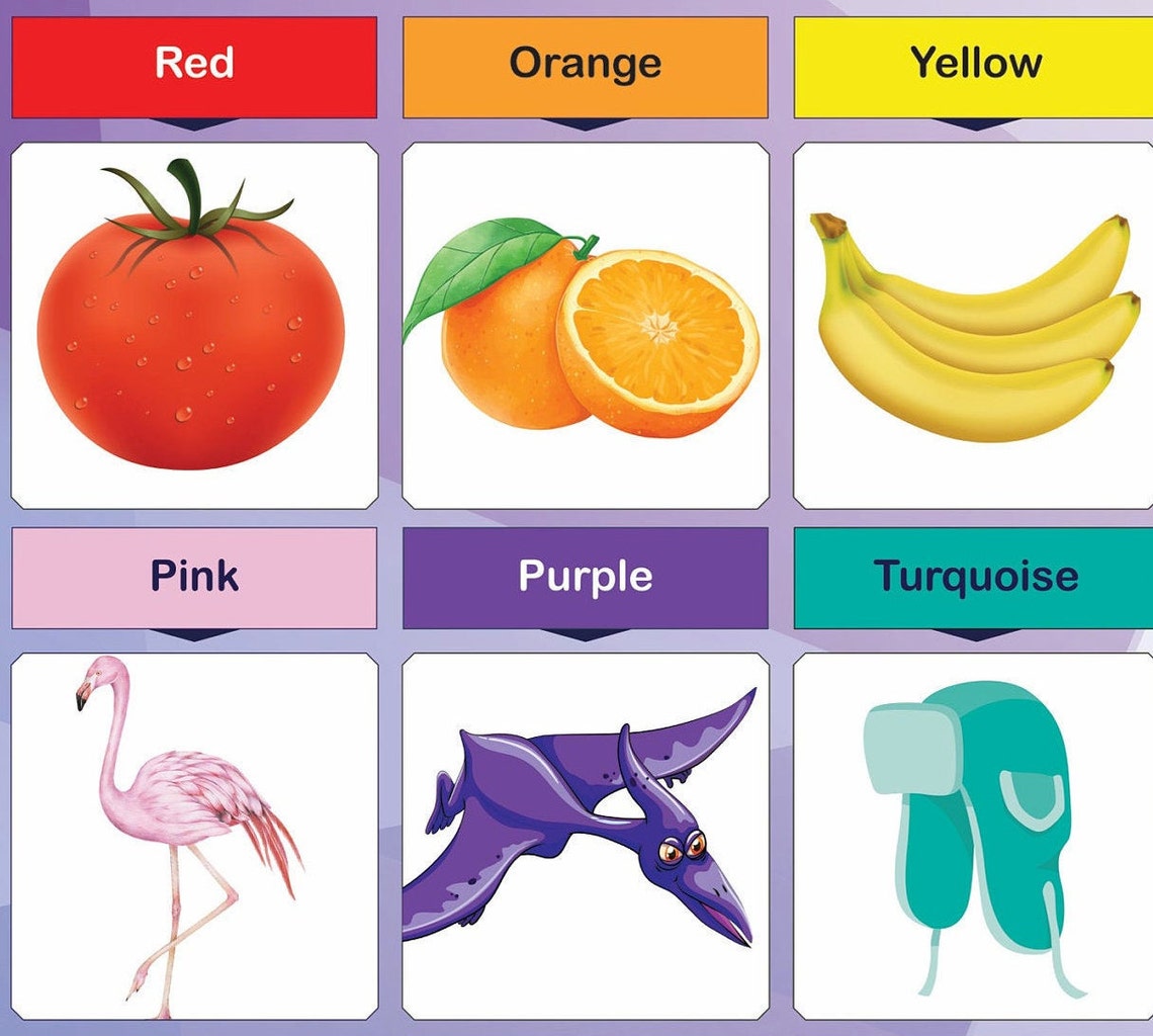 English Colours Poster/ Coloured Poster / Printable Nursery - Etsy