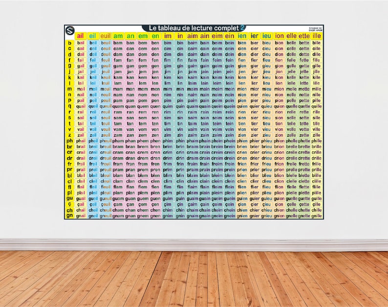 French Syllables Reading Poster: Letters, Consonants, Vowels (digital ...