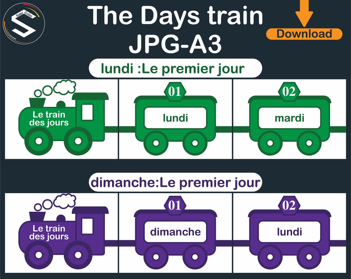 FRENCH Days Train / Le Train Des Jours / Les Jours De La Semaine ...
