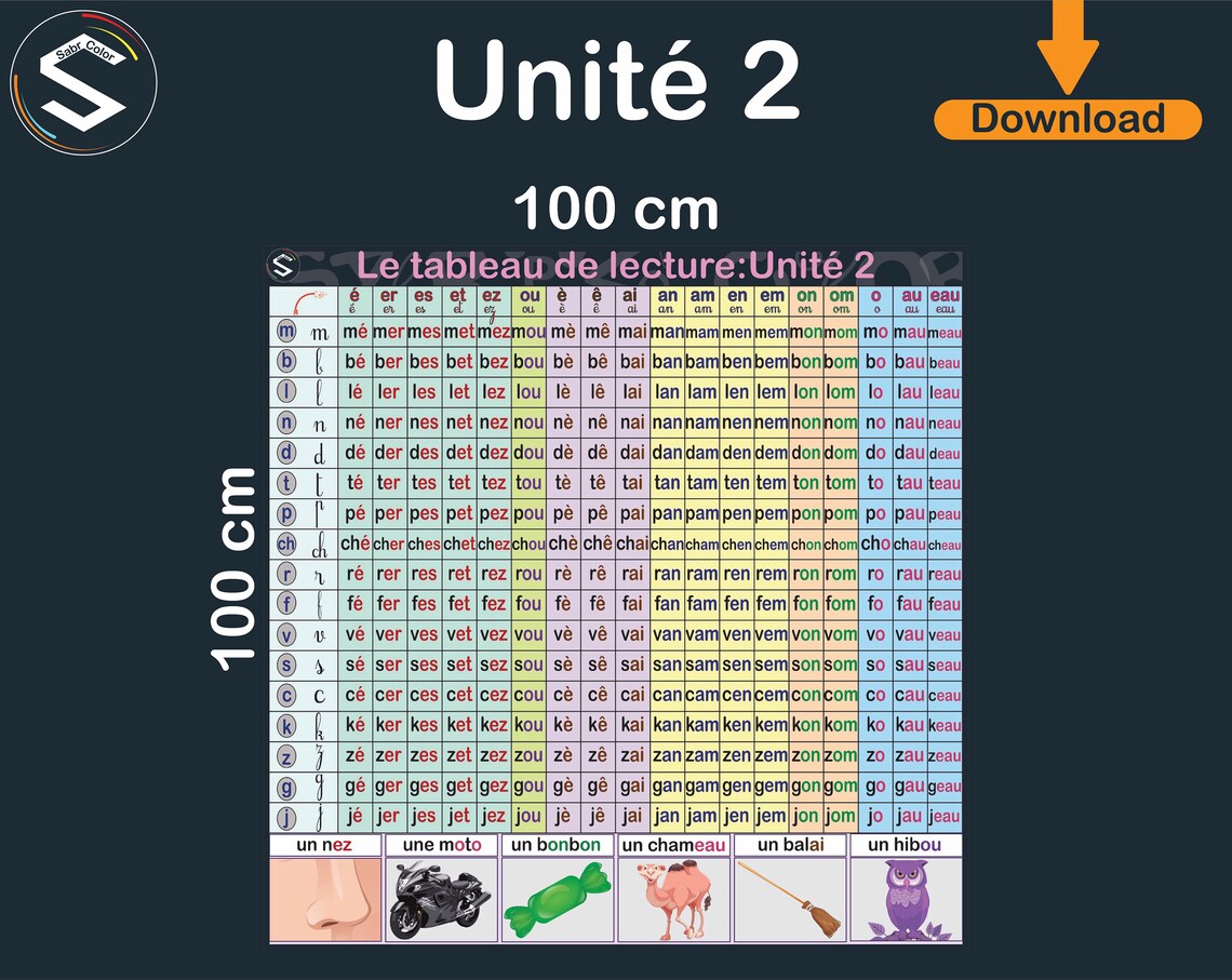 FRENCH Reading Table / Quatre Tableaux De Lecture / Preschool - Etsy