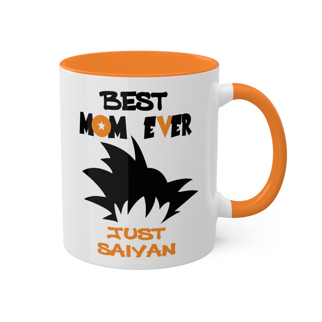Best Mom Ever Just Saiyan DBZ Theme Colorful Mug, 11oz Left Handed ...