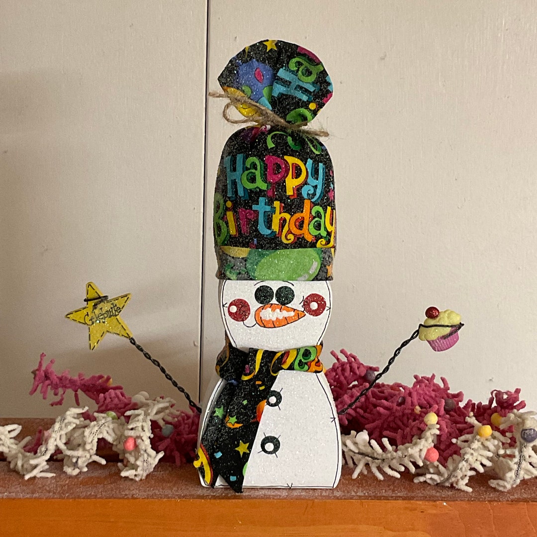 Happy Birthday Snowman - Etsy