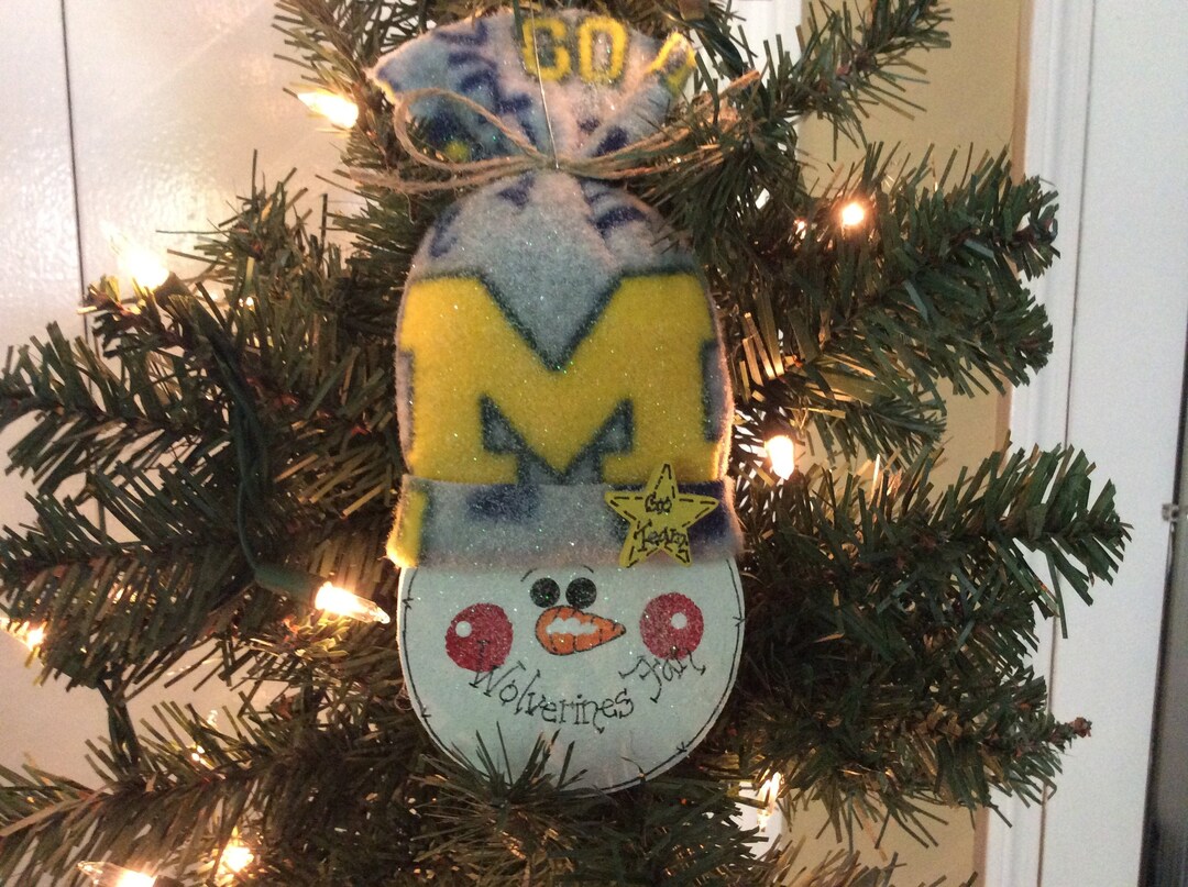 Michigan Wolverines Snowman Ornament - Etsy