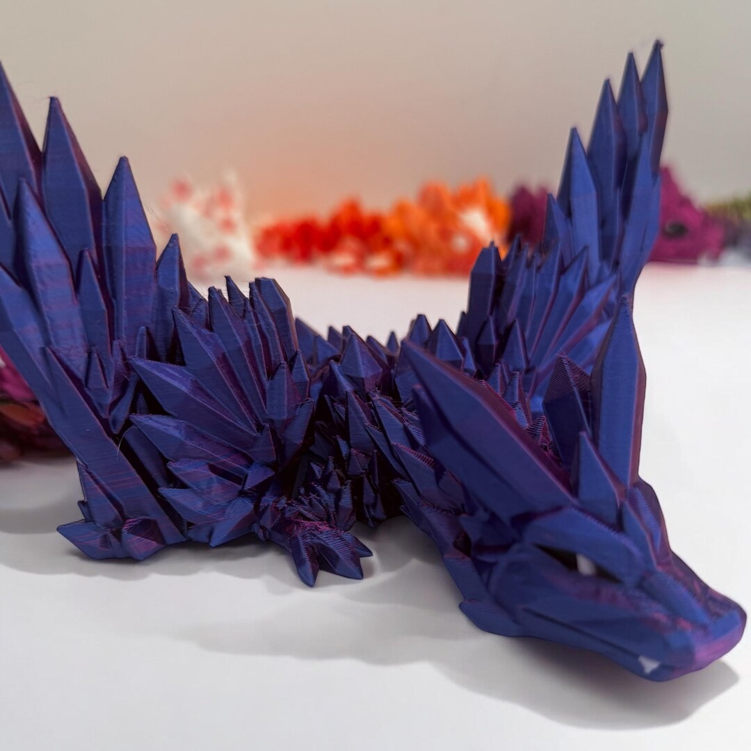 Articulated Crystal Dragon With Wings, Flexible Fidget Toy - Autism ...