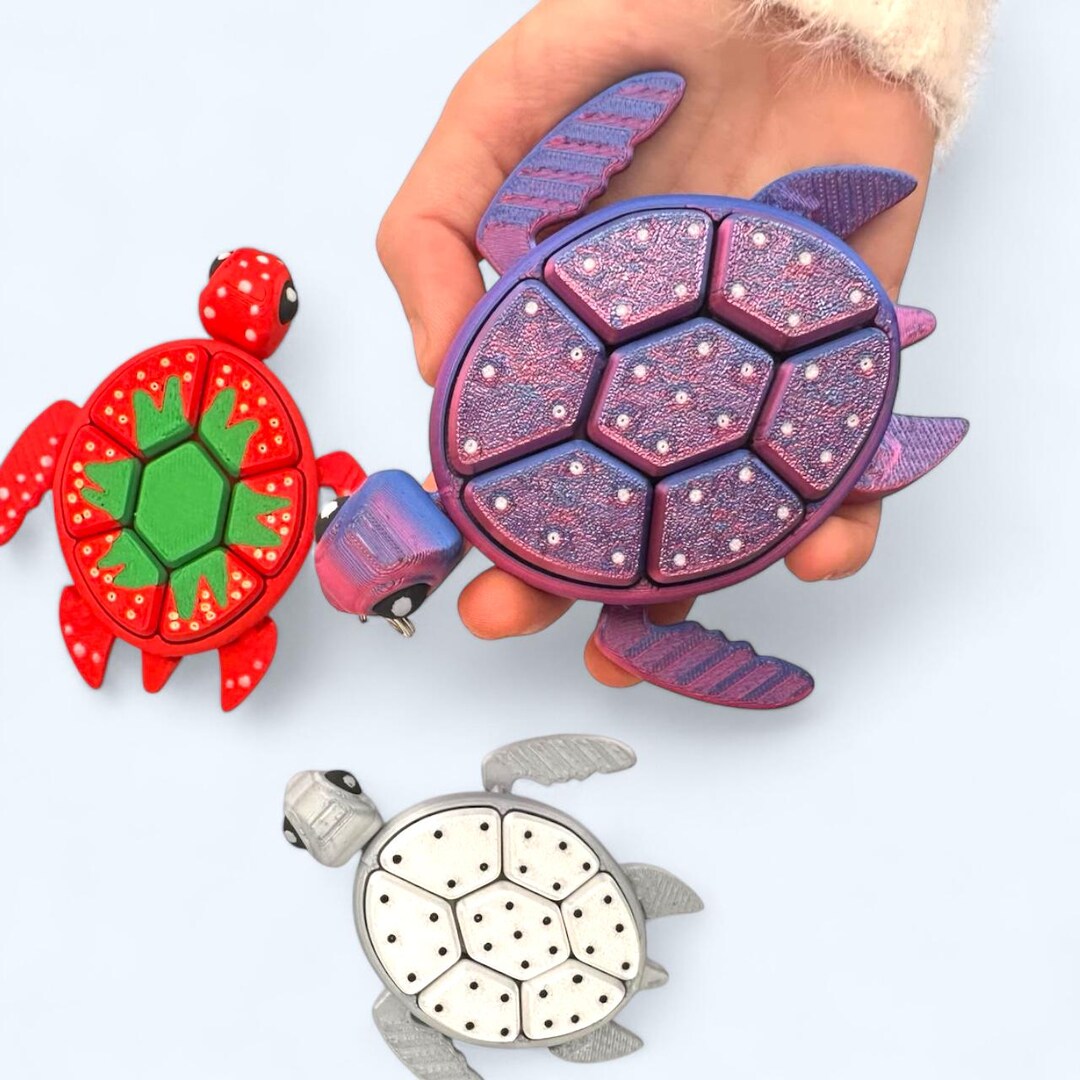 Turtle Fidget Clickers - Keychains - Sensory Toy - Autism, ADHD, Stress ...