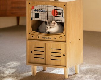 Cat Bed Wood House - Etsy