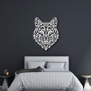 Geometric White Wolf Wall Decor, Home Wall Art Decor, Kids Room Decor ...