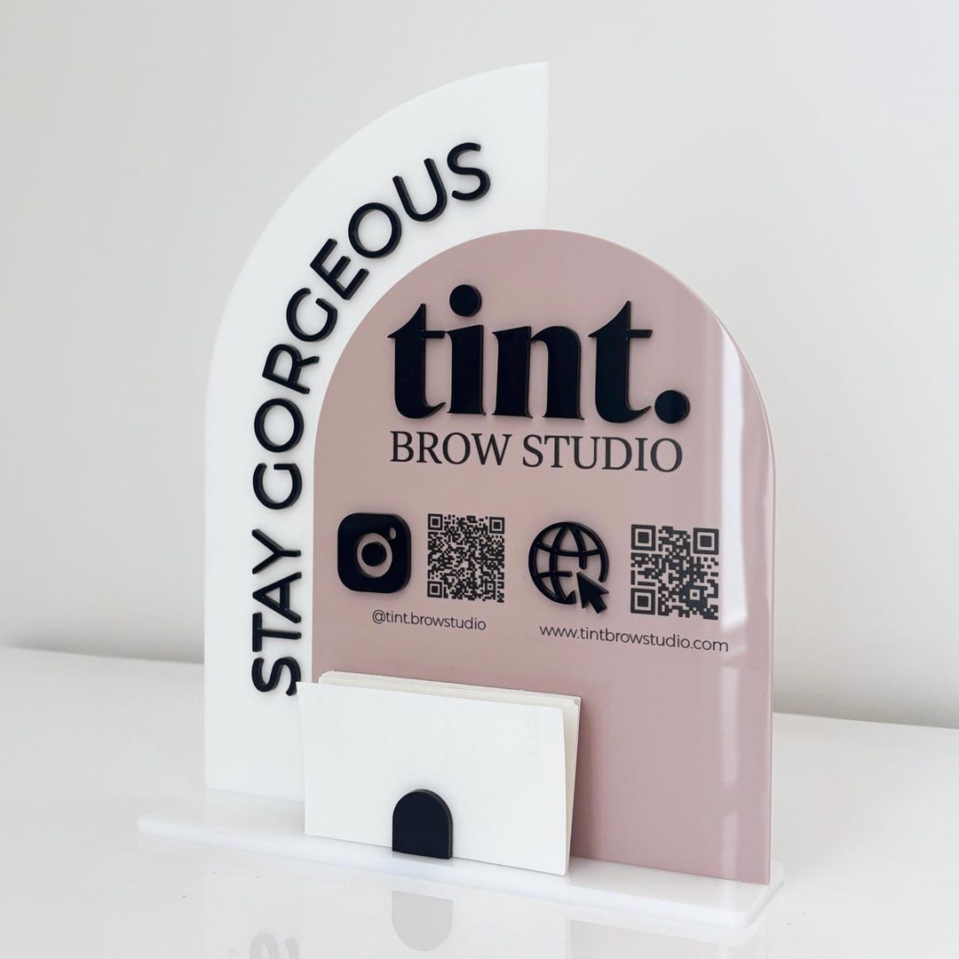 Dusty Pink Acrylic Sign - Social Media Plaque - Personalized Logo Sign ...