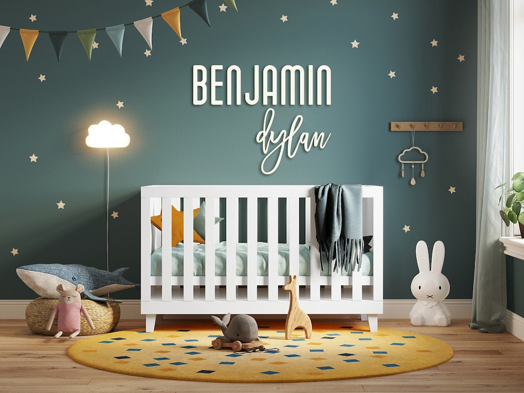 Nursery Custom Name Sign - Boy Name Sign - Modern Name Sign - Custom ...