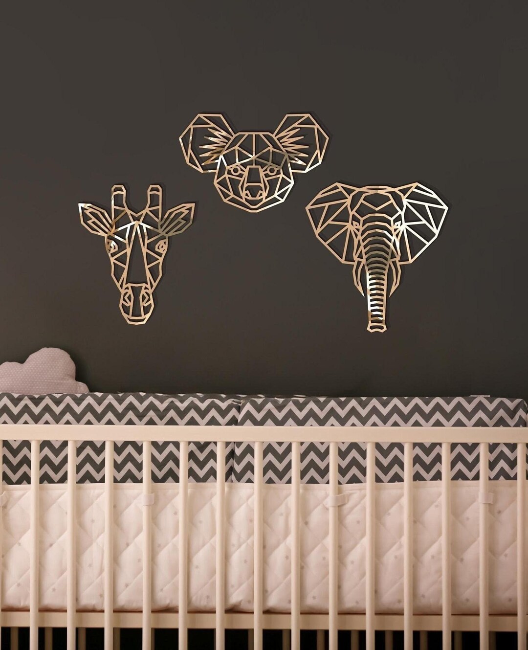 Set of Three Animal Wall Art - Wall Decor - Wild Animals Wall ...