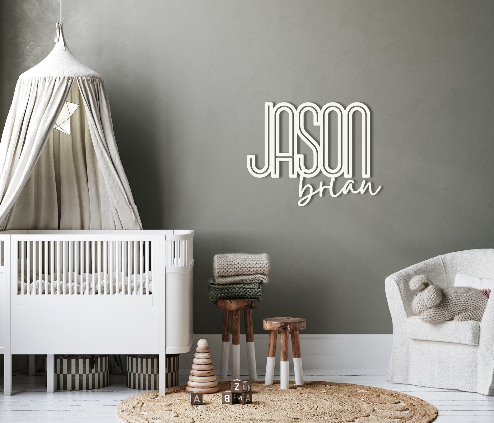 Modern Name Sign Boy Name Sign Nursery Name Sign First - Etsy