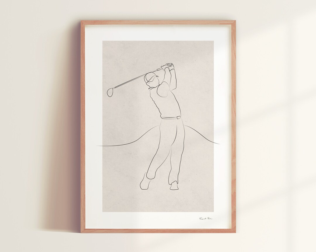 GOLF Poster | Minimalist Signed Poster - Beige or Green - Sport Poster ...
