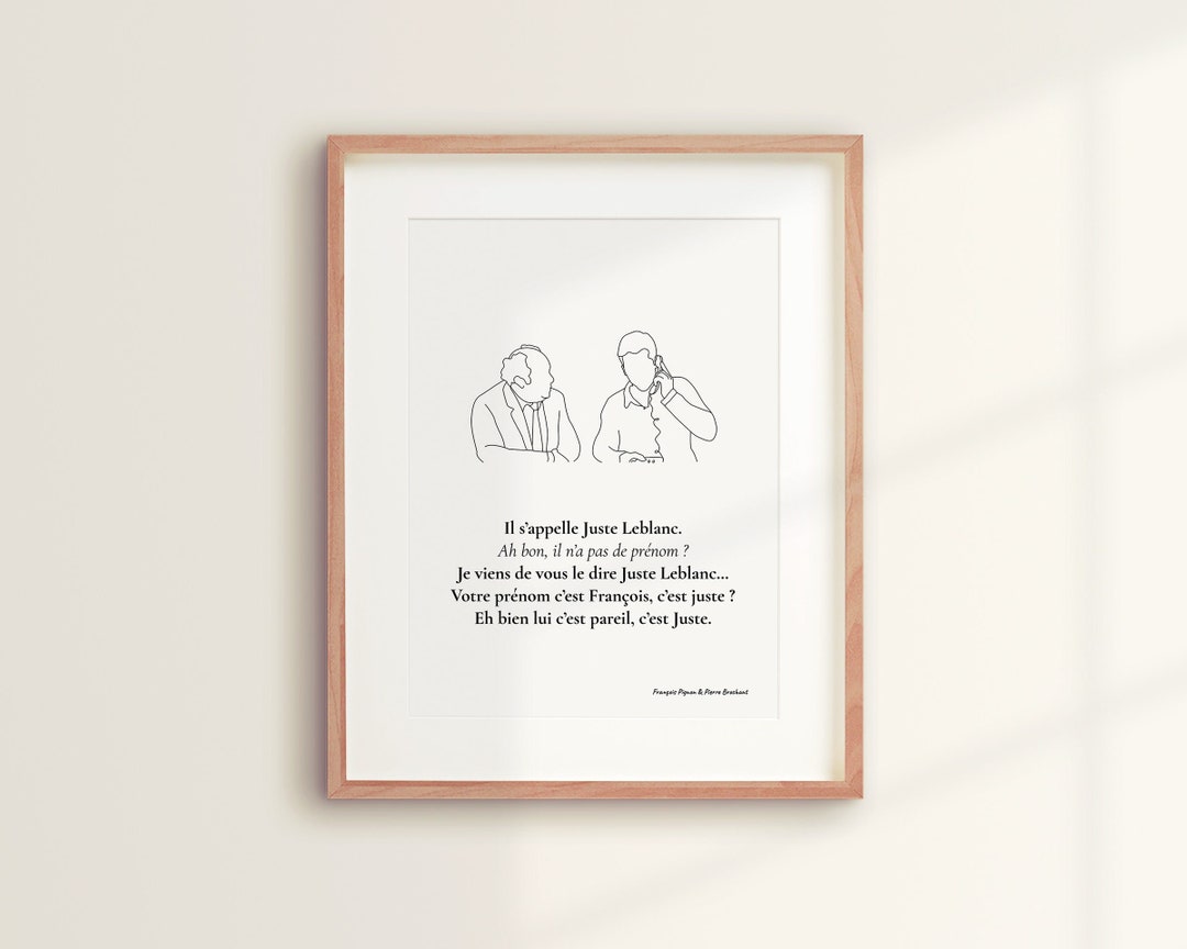 Affiche citation Le Diner de Cons Juste Leblanc - Etsy France