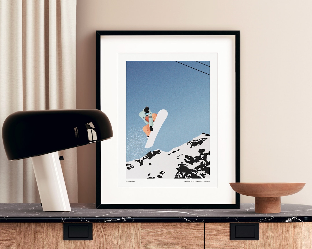 SNOWBOARD Poster | Retro Poster - Sport, Snowboard - French Pair Poster ...