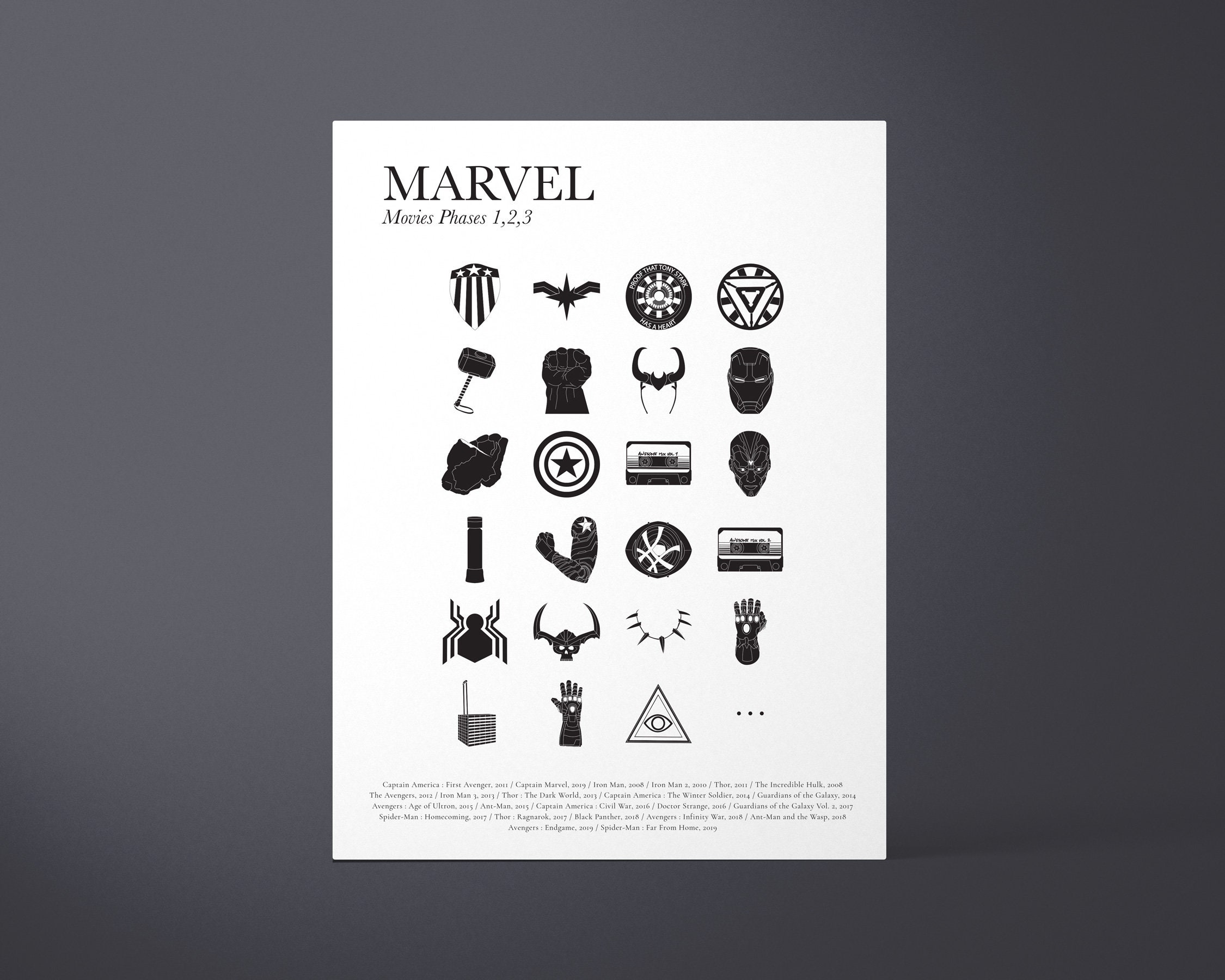 MARVEL Poster | Minimalist Poster - White and Beige Background - Art ...