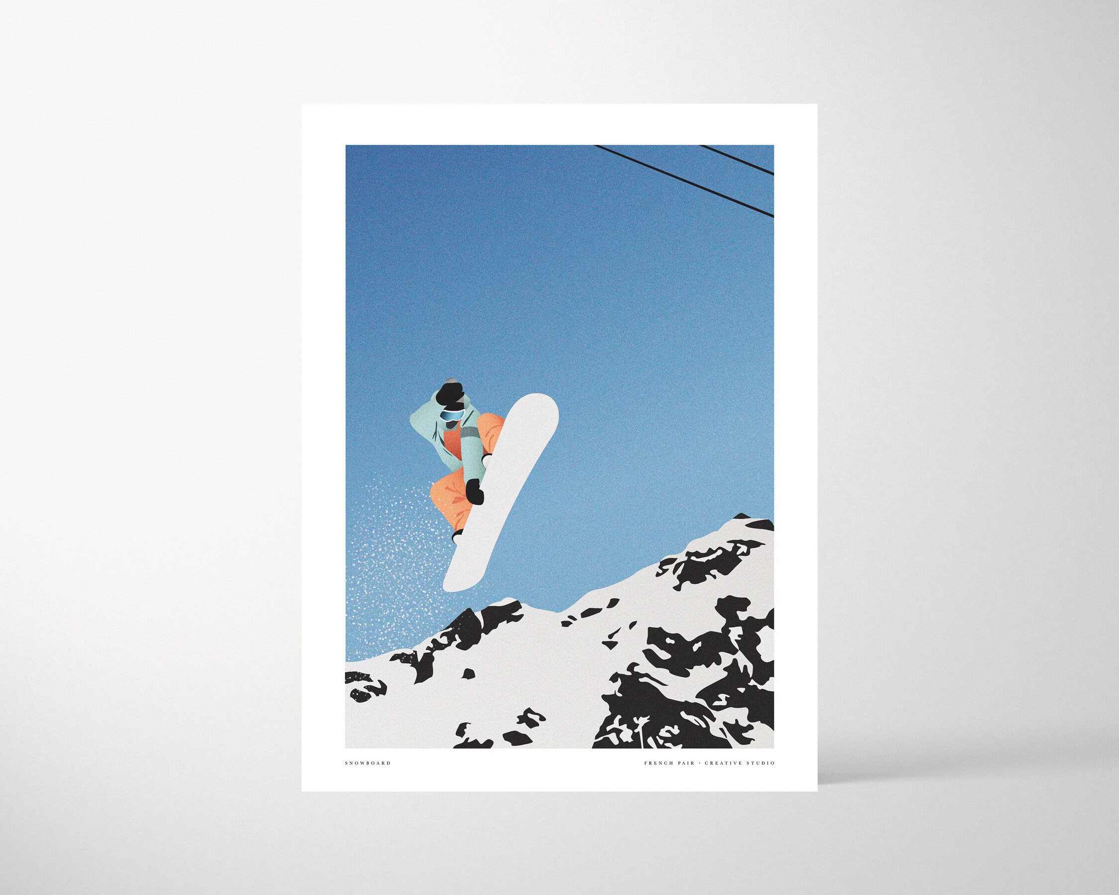 SNOWBOARD Poster | Retro Poster - Sport, Snowboard - French Pair Poster ...