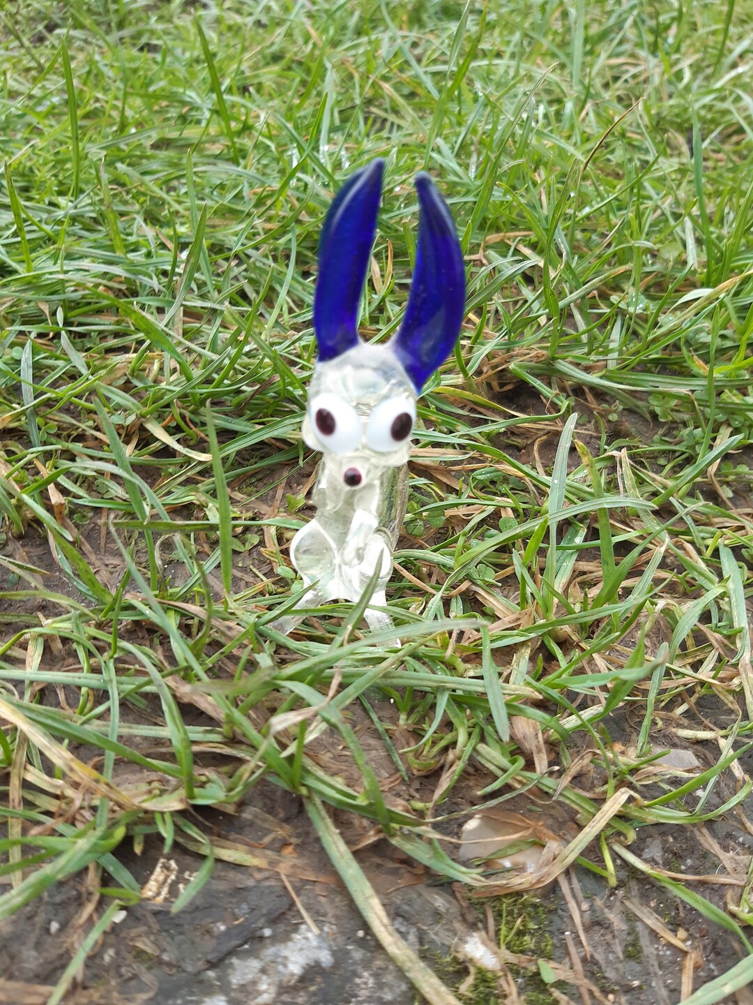 Vintage Murano Glass Rabbit Ornament Clear Coloured Body - Etsy