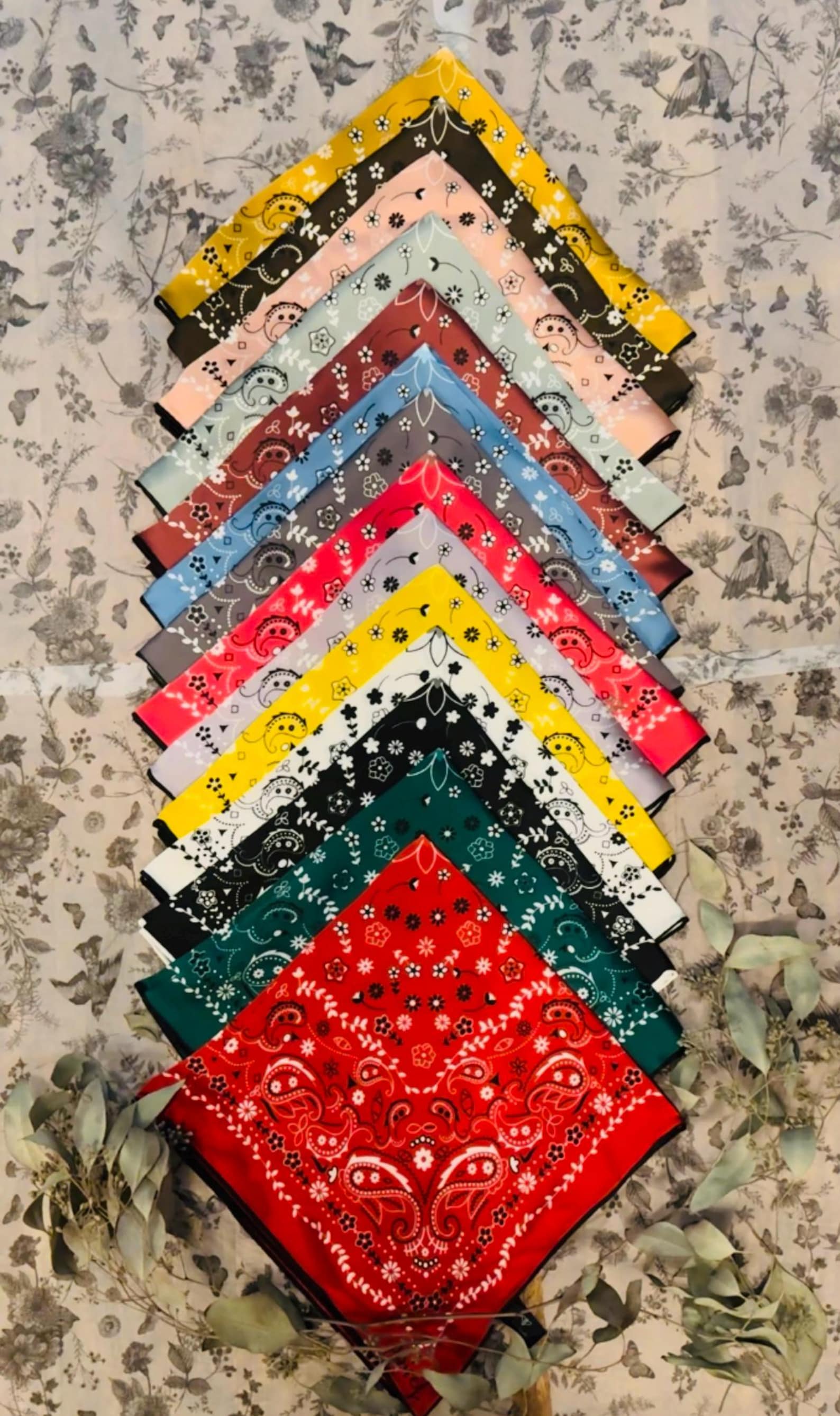 The Iconic American Paisley Square Bandanas in Mulberry 100% Silk! - Etsy