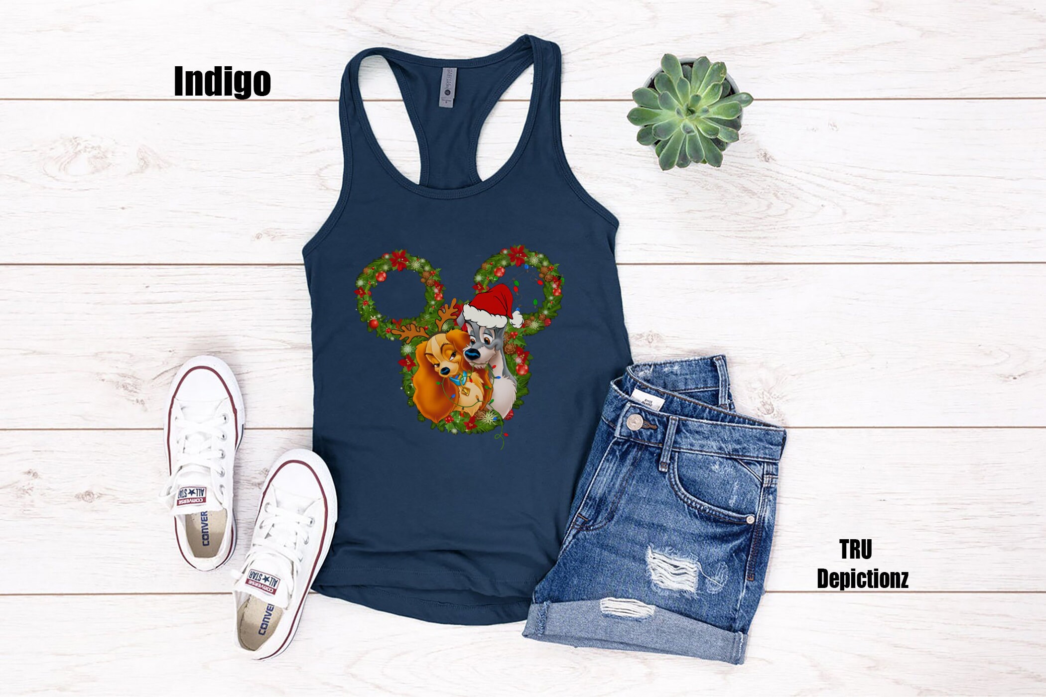 Lady and the Tramp Christmas Tank Topdisney Christmas Tank | Etsy