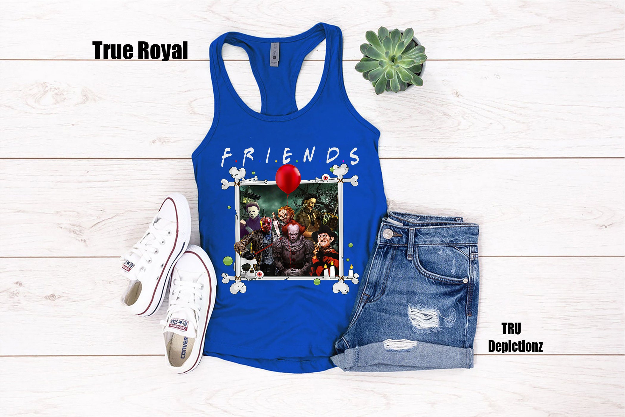 FRIENDS Halloween Horror Tank Toppennywise Jason Freddy - Etsy