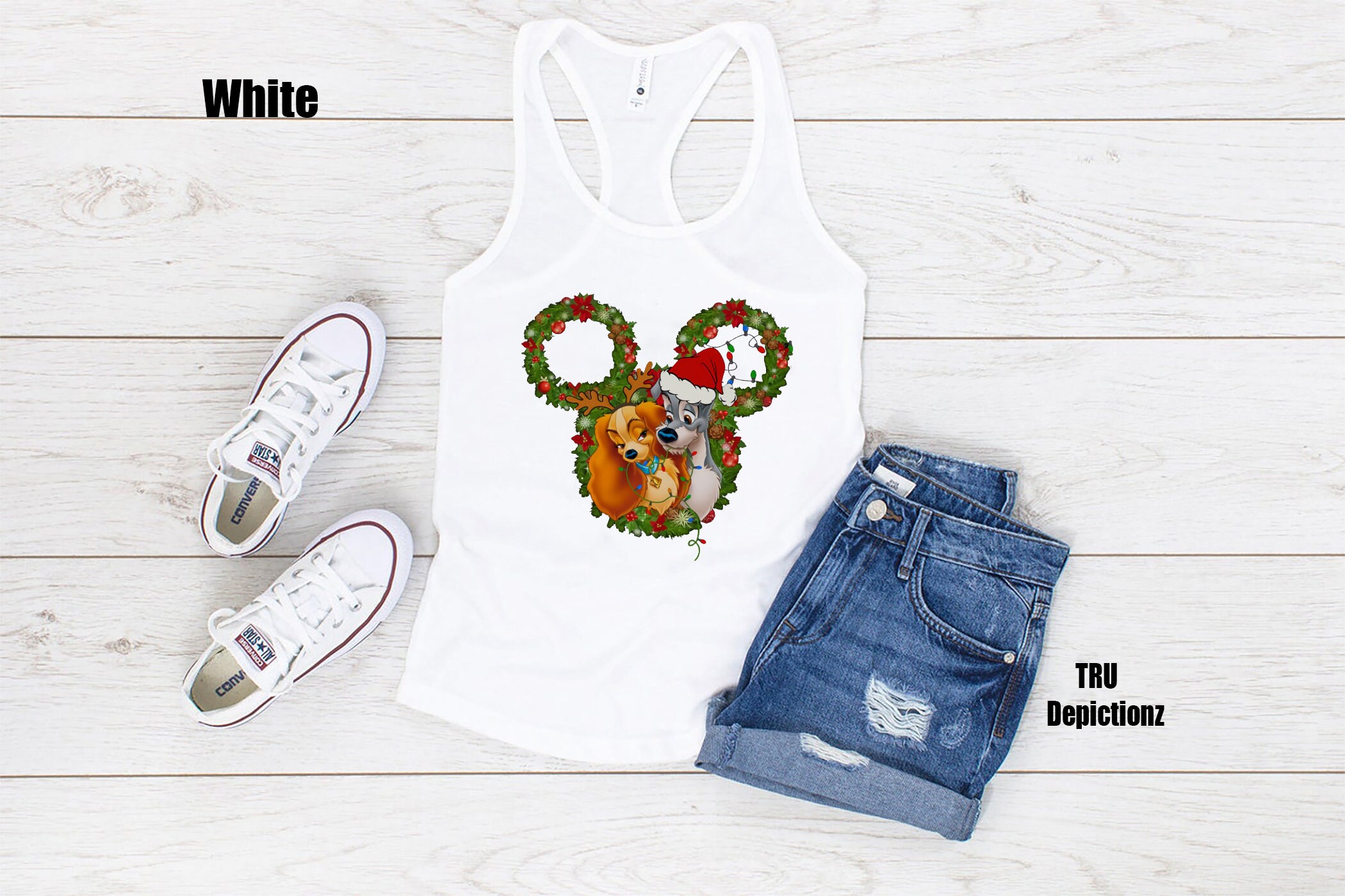 Lady and the Tramp Christmas Tank Topdisney Christmas Tank | Etsy