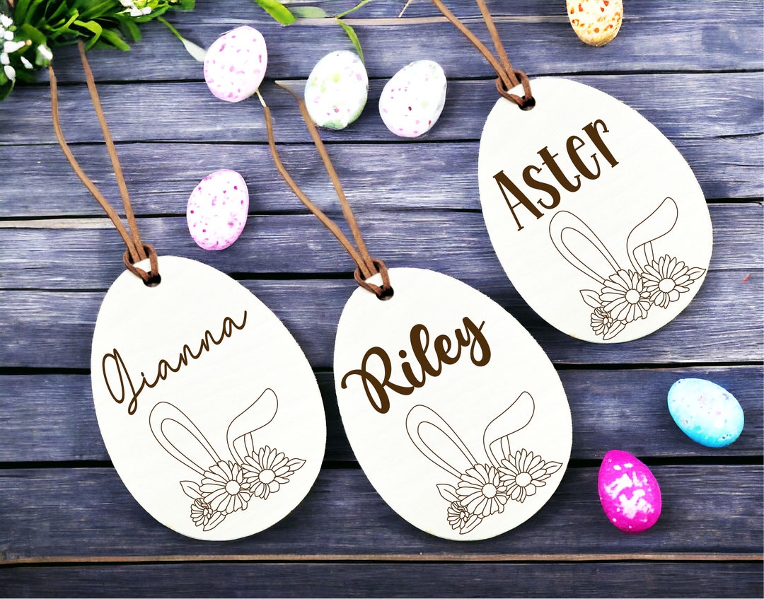 Customized Easter Name Tag Minimalist Egg Name Tag Custom Easter Basket ...