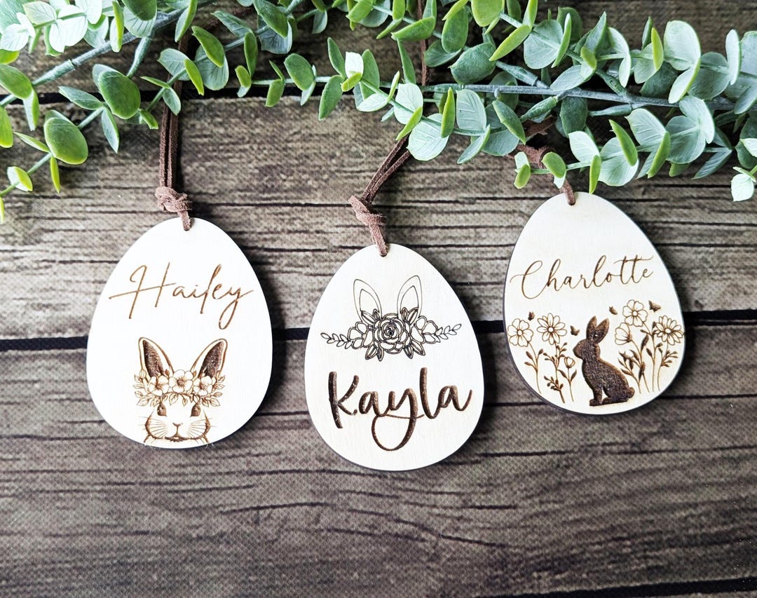 Customized Easter Name Tag Minimalist Egg Name Tag Custom Easter Basket ...
