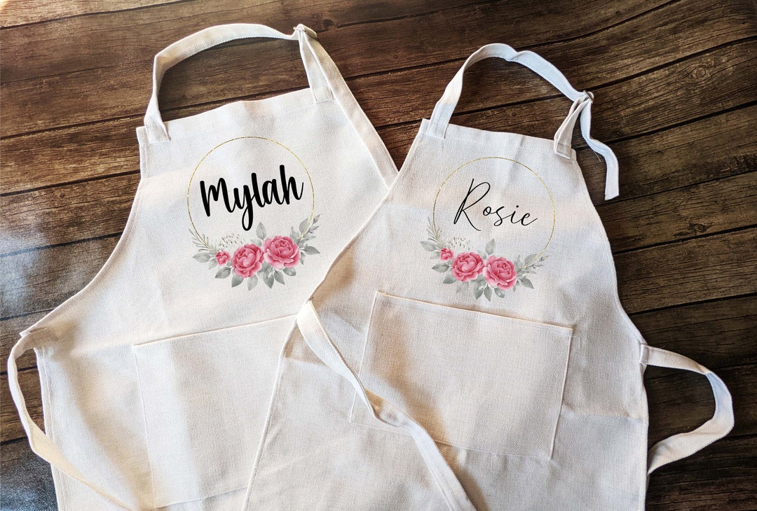 Personalized Floral Apron : Matching Mom & Kid Baking Aprons - Etsy