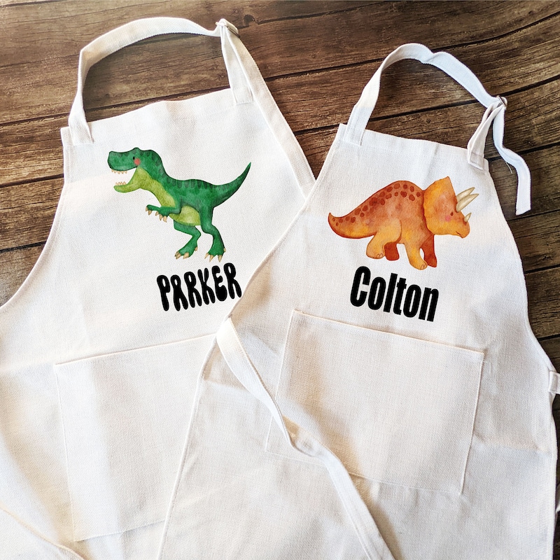 Dinosaur Kids Aprons - Etsy