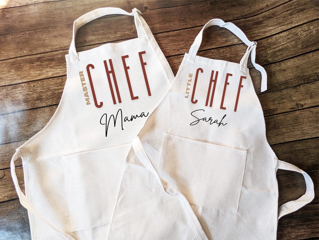 Personalized Chef Apron With Pocket: Custom Kitchen Apron Daddy and Me ...