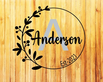 Last Name Decal - Etsy