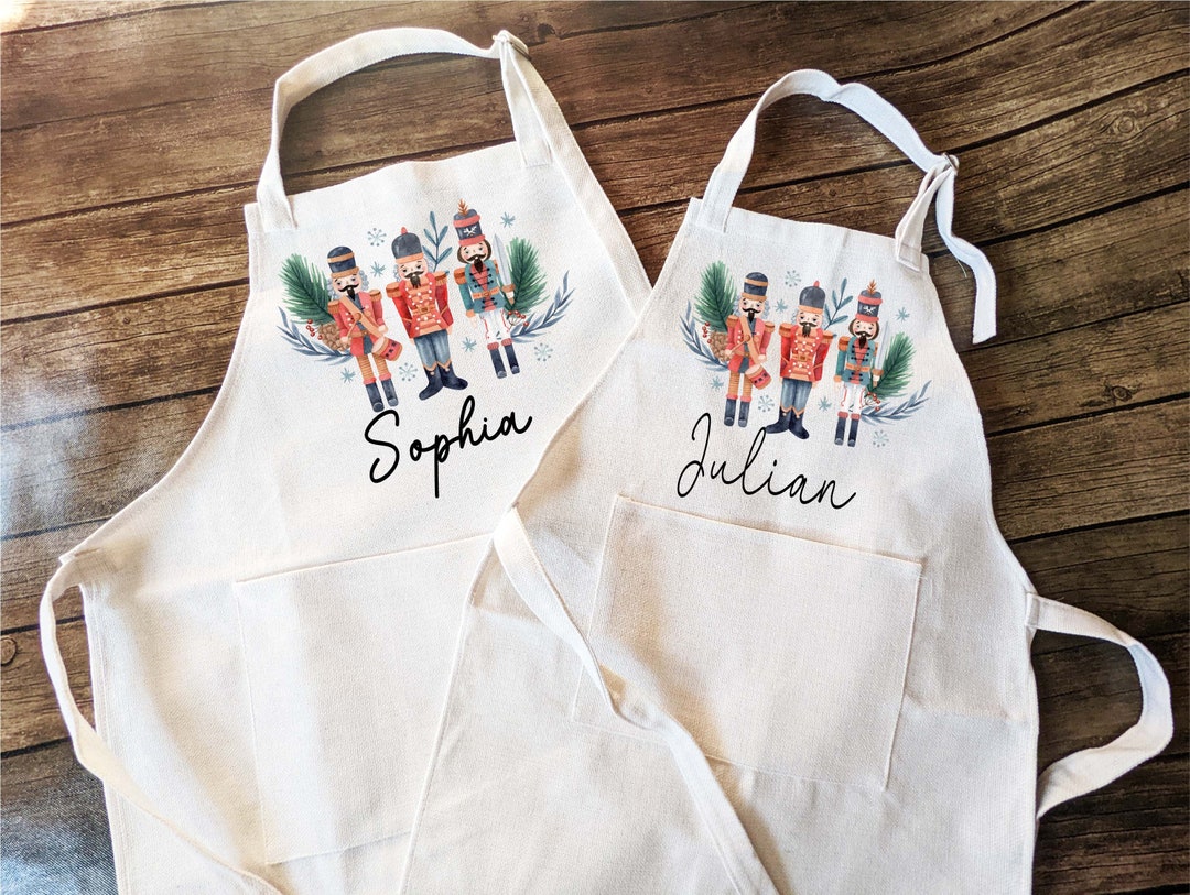 Personalized Ballerina Nutcracker Kids Apron With Pocket Personalized Apron for Girls Custom ...