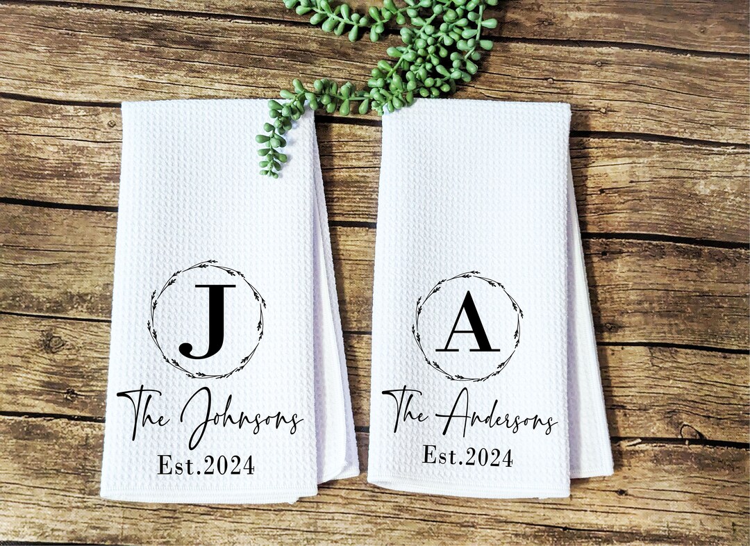 Personalized Kitchen Towels Custom Dish Towel Last Name Tea Towel With ...