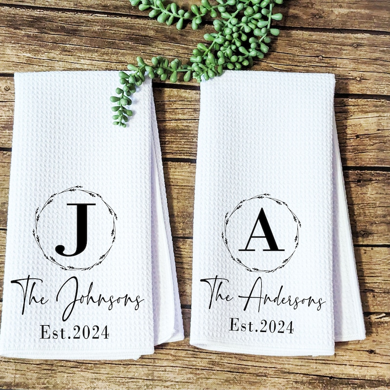 Monogram Dish Towel - Etsy