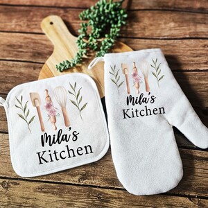 Personalized Kitchen Gift Set: Custom Apron, Oven Mitt, Potholder - Etsy