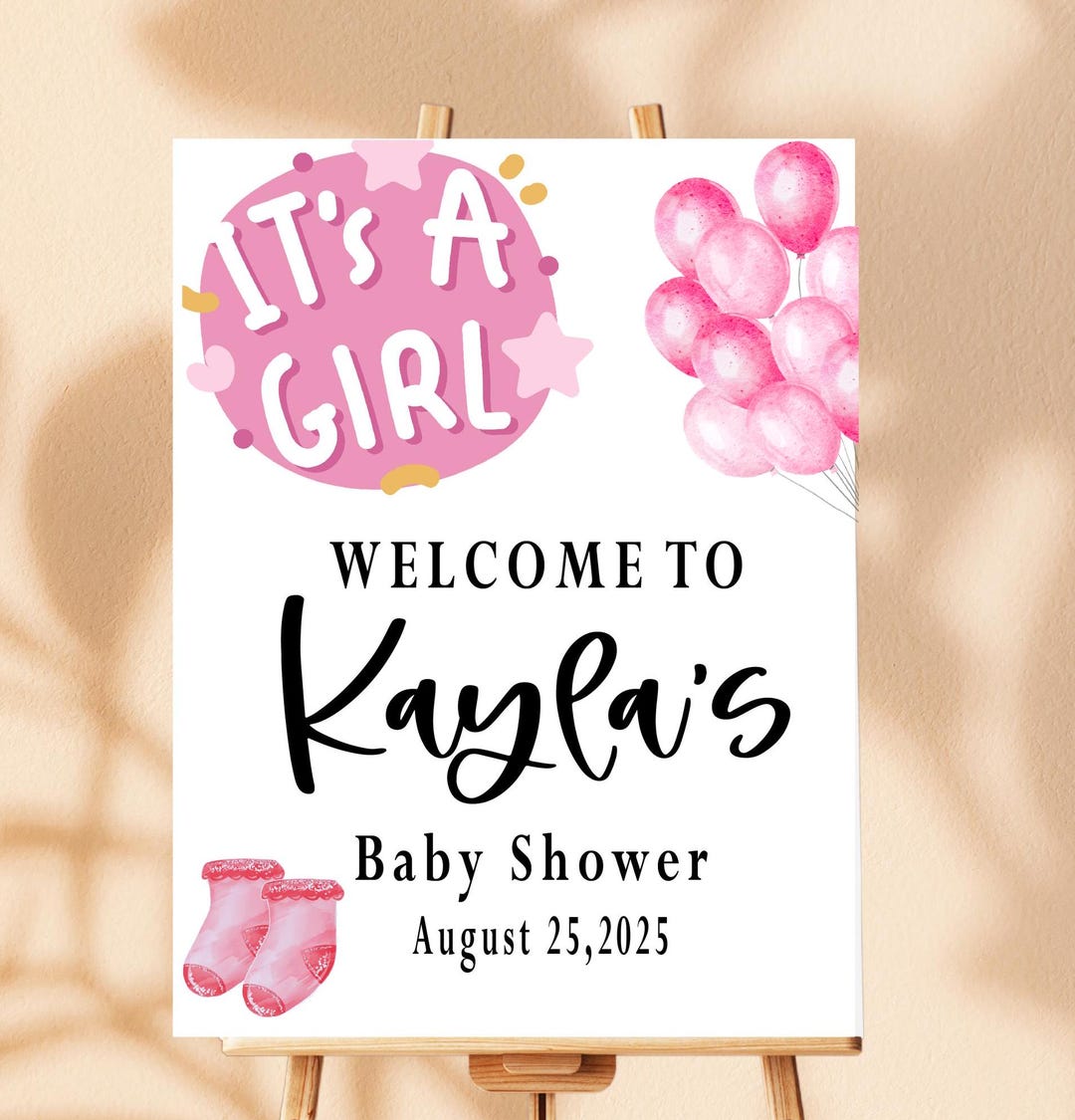It's a Girl Baby Shower Sign Entrance Baby Shower Welcome Sign Acrylic ...