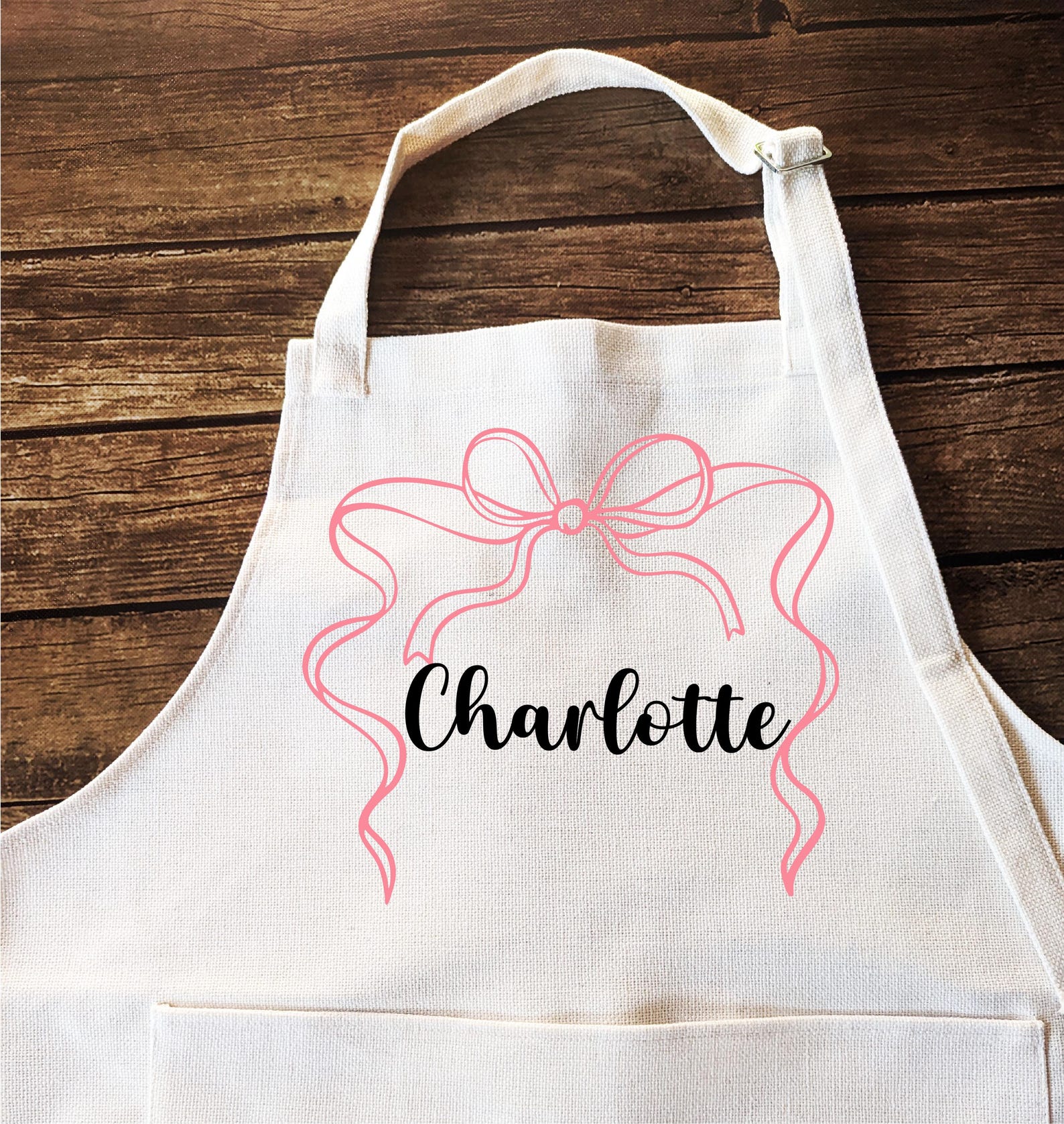 Personalized “mama & Me” Apron – Custom Pink Bow Aprons With Names ...