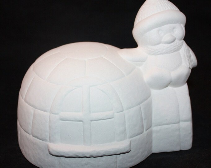 Ceramic Igloo With Penguin Paint Your Own Bisque - Etsy