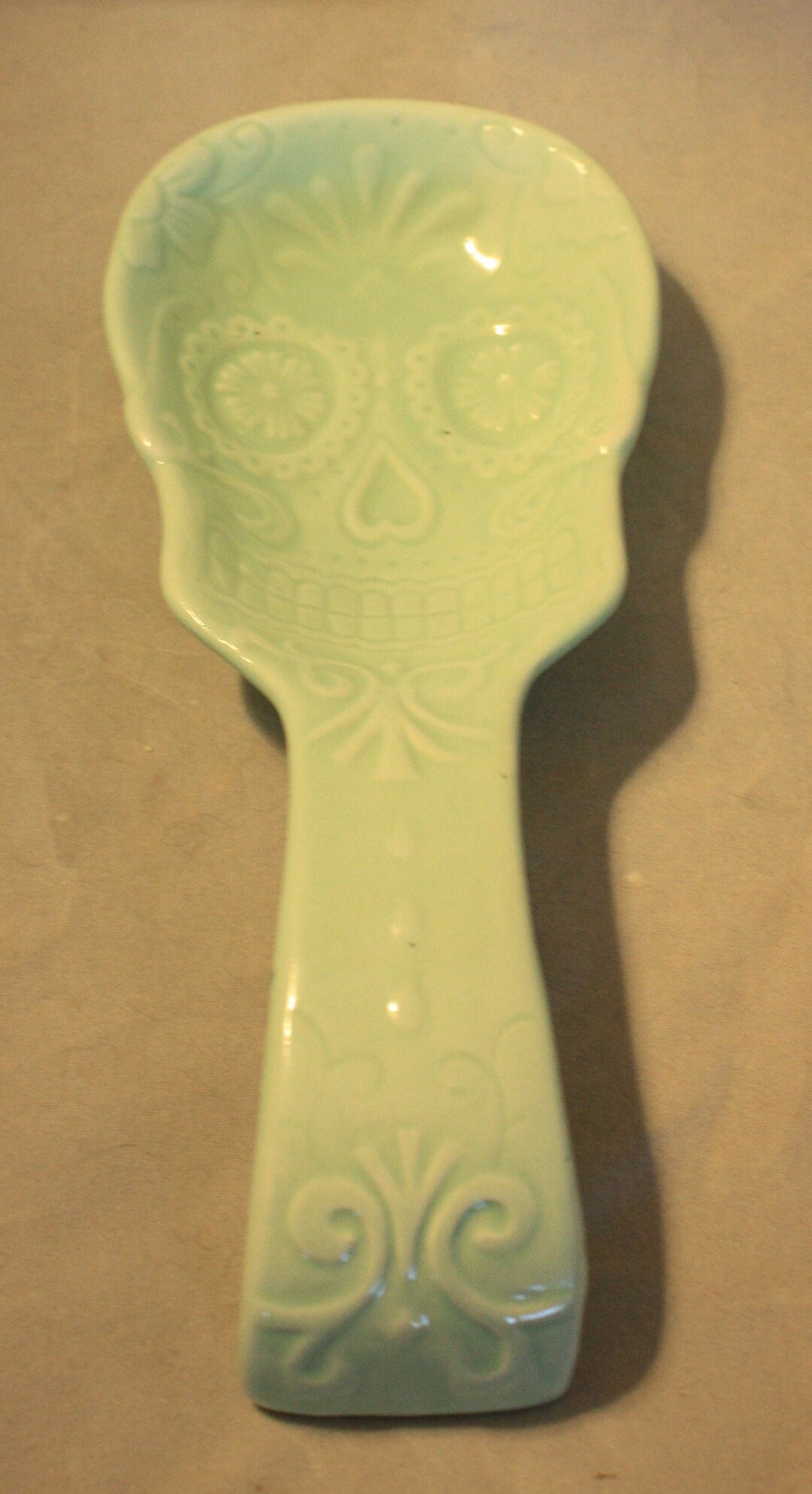 Ceramic Sugar Skull Spoon Rest - Etsy