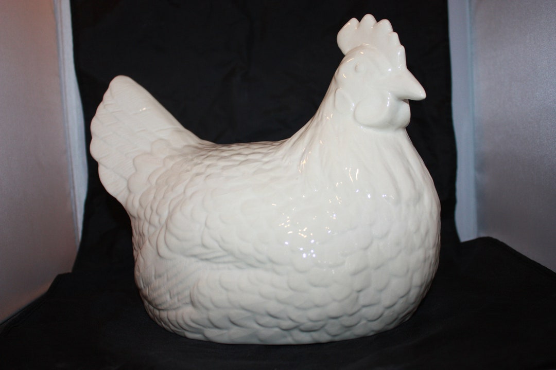 Ceramic Large Sitting Chicken Decor - Etsy