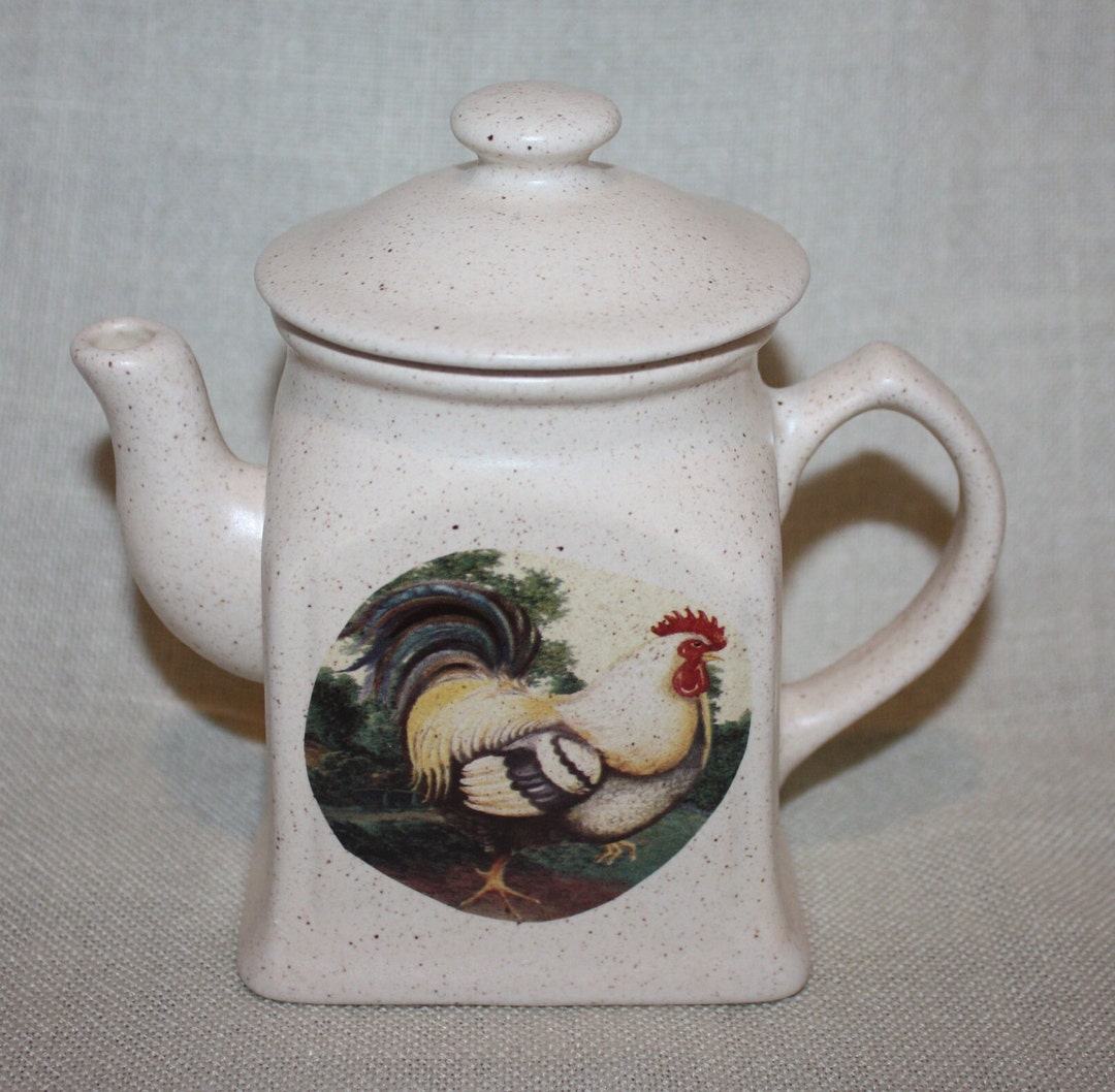 Ceramic Teapot Creamer With Chicken Rooster Decal - Etsy