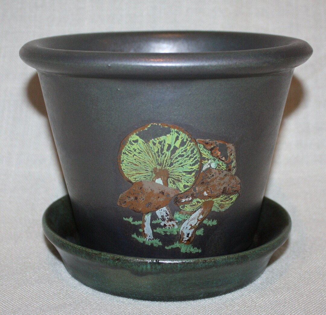 Ceramic Medium Terracotta Style Planter Pot With Saucer - Etsy