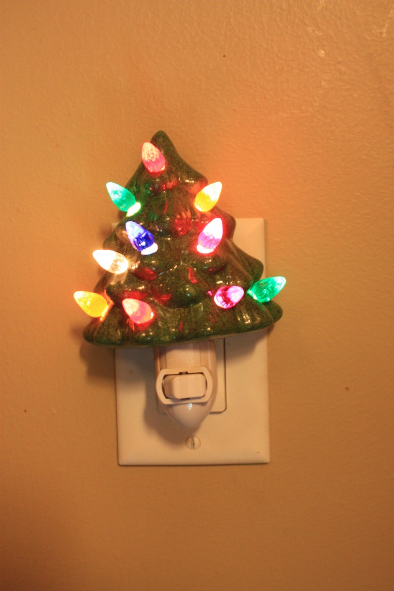 Ceramic Christmas Tree Night Light | Etsy