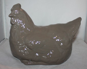 Rustic Ceramic Chicken Statue, Chicken Family Statues, Handmade Glazed ...