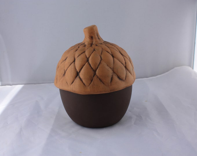 Ceramic Lidded Acorn With 12 Oz Soy Scented Candle - Etsy