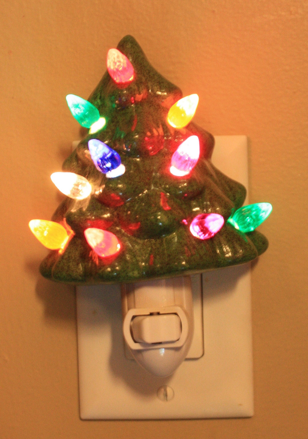 Ceramic Christmas Tree Night Light - Etsy