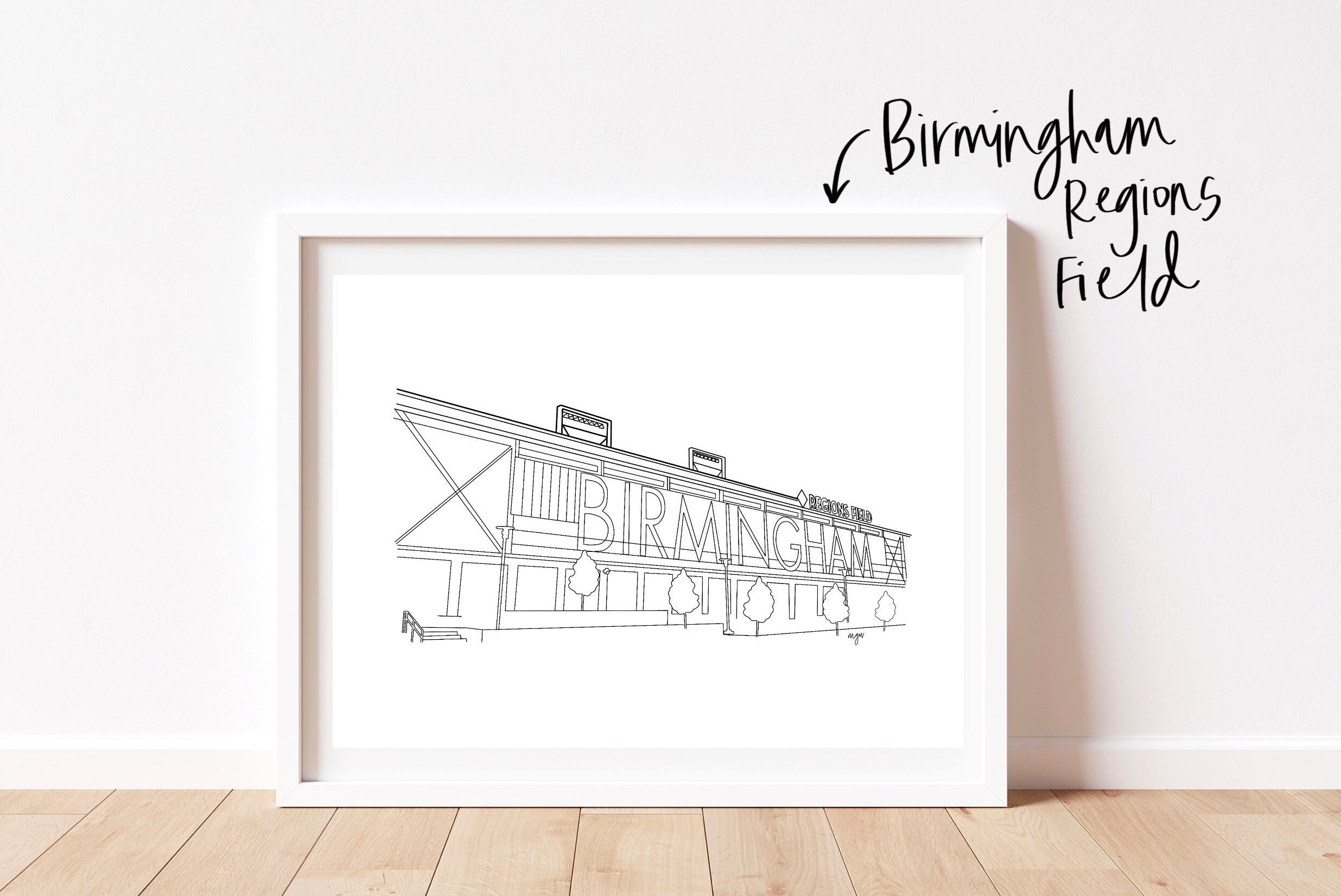 Simplistic Birmingham Regions Field PRINT PDF&JPEG - Etsy