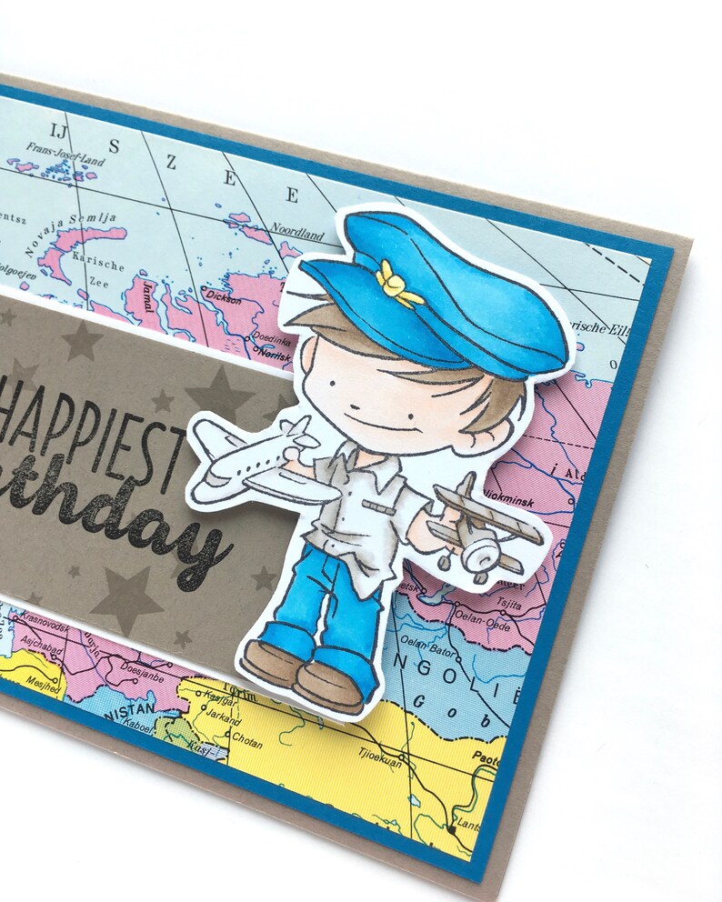 Birthday Card Pilot Handmade Greeting Card - Etsy