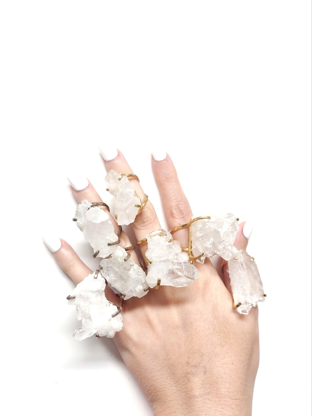 Clear Quartz Cluster Ring - Etsy